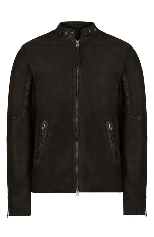Allsaints Cora Leather Jacket - Anthracite Grey | Editorialist